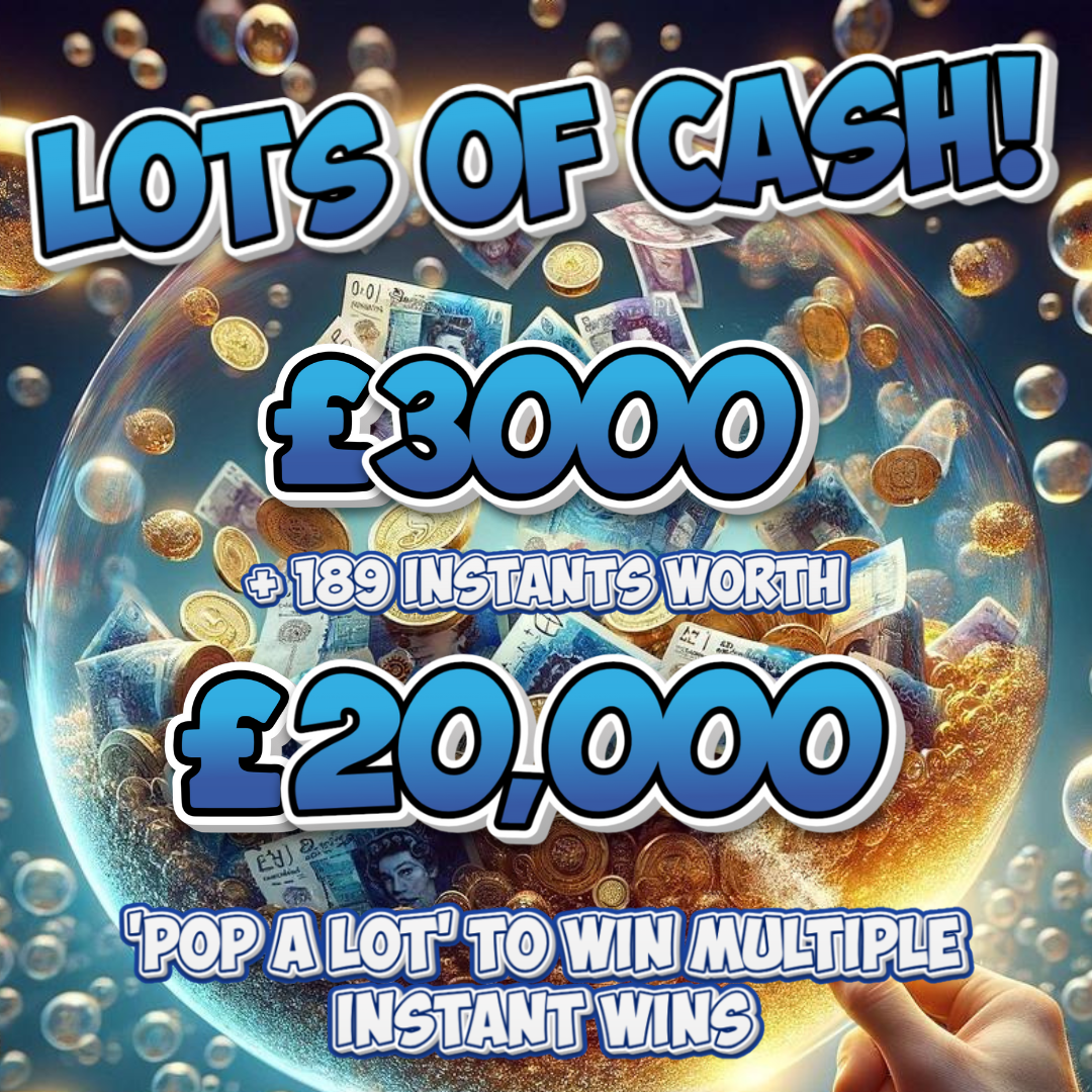 LOTS OF CASH! £3,000 Main Prize + £20,000 Of Instant Wins! – Clover ...