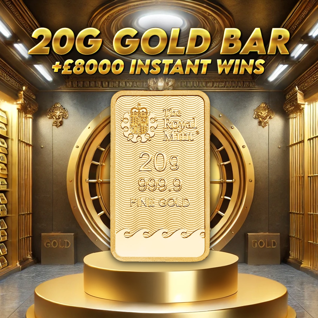20g Gold Bullion Minted Bar + £8000 Instant Wins – Clover Competitions