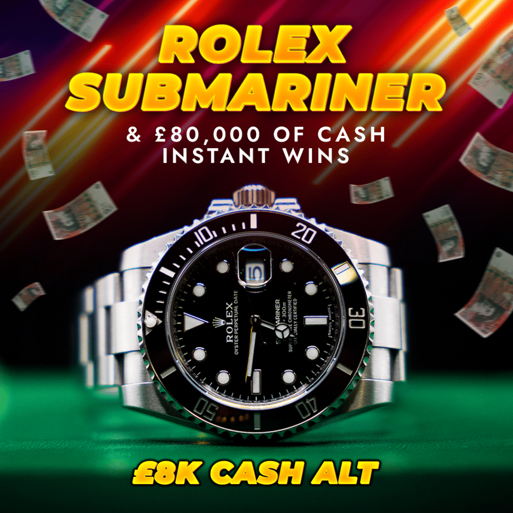 Rolex Submariner (Or £8,000 Cash) + £80,000 Cash Instants – Clover ...