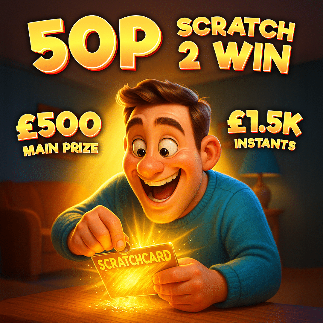 50p Scratch 2 Win – £2,000 Prize Pool – Clover Competitions